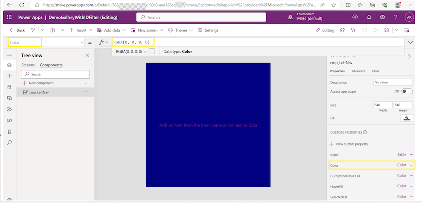 PowerApps Reusable Component for left or top navigation